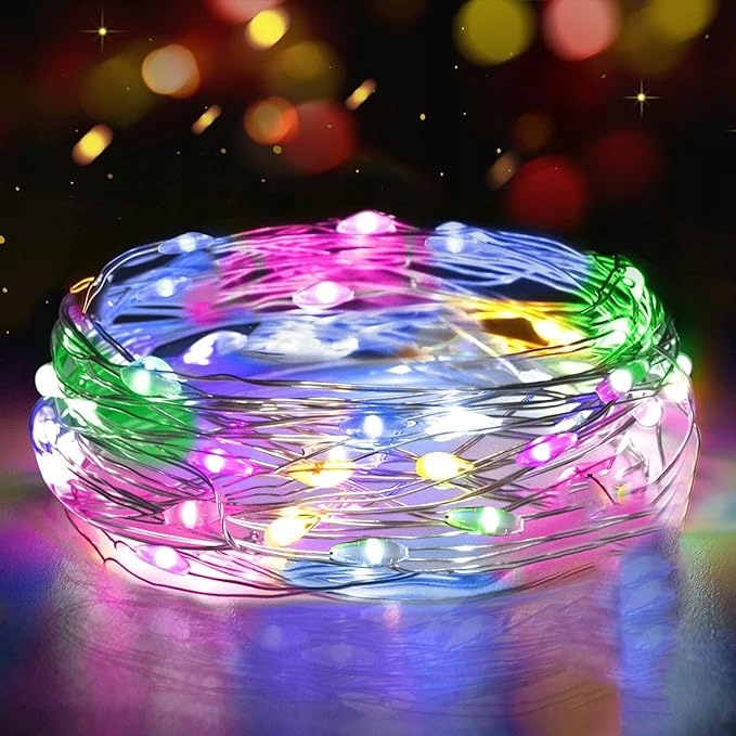 LAMPKI LED ŚWIĄTECZNE ŁAŃCUCH GIRLANDA CHOINKA USB 100led 10m RGB (5904703011187) • Cena, Opinie ...