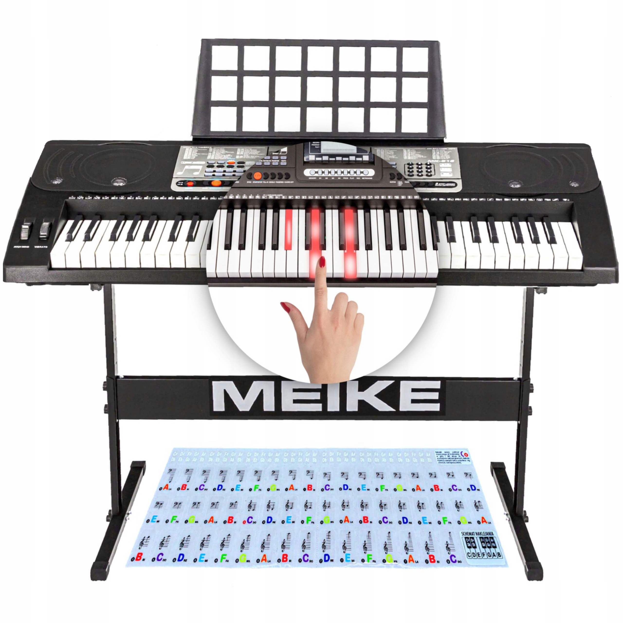 Keyboard Meike Keyboard Podświetlane klawisze STATYW i NAKLEJKI ...