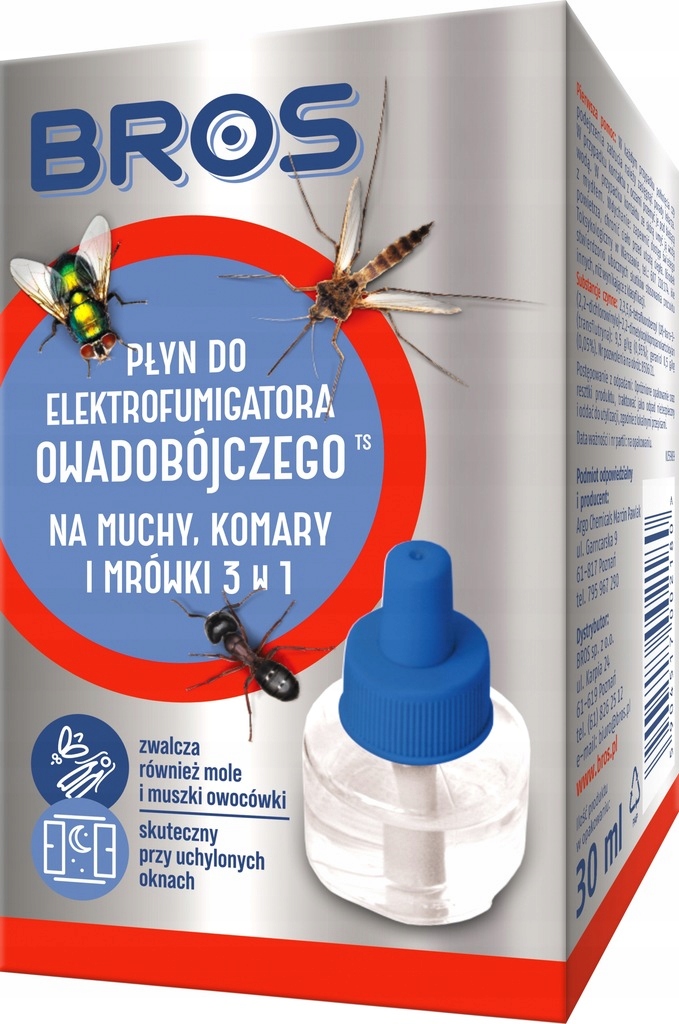BROS PŁYN DO ELEKTRO NA MUCHY KOMARY MRÓWKI 30ml (5904517002180) • Cena, Opinie • Odstraszacze ...