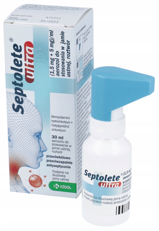 SEPTOLETE Ultra 1,5 mg + 5 mg/ml aerozol do stosowania w jamie ustnej ...