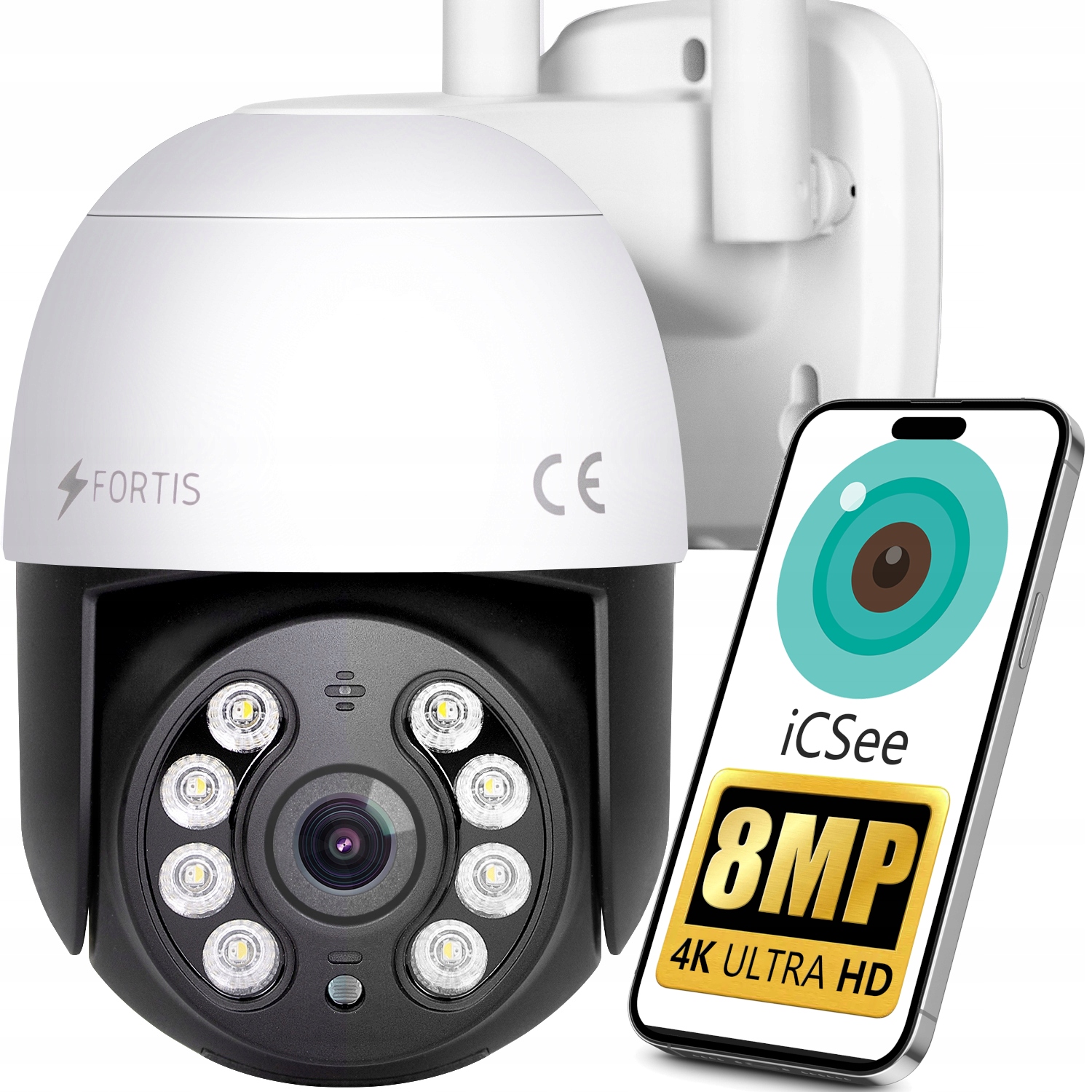 KAMERA ZEWNĘTRZNA OBROTOWA IP WIFI 8MPX 4K ULTRA HD 4x ZOOM DO ...