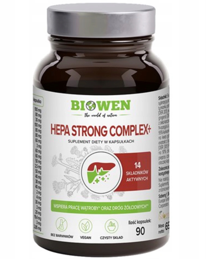 Suplement diety Biowen Hepa Strong Complex+ 90 kapsułek (5904806120380 ...