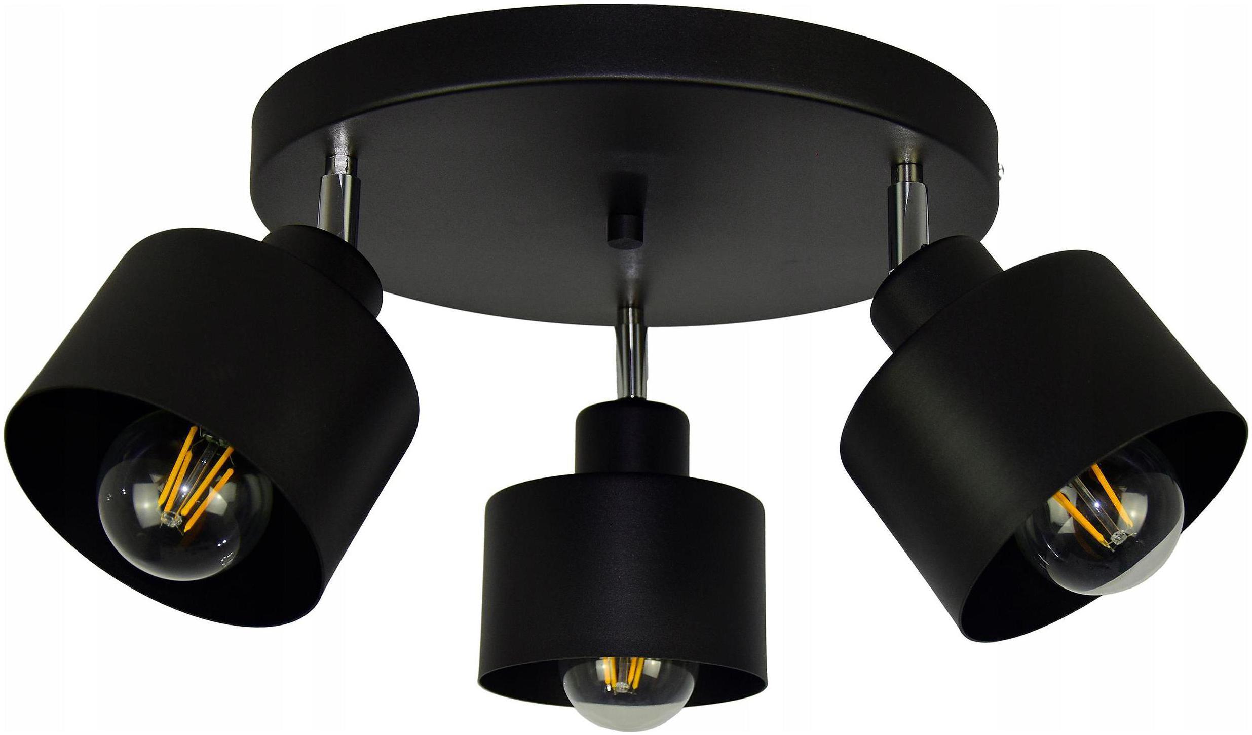 Lampa Sufitowa Czarna Plafon Czarny Ruchomy Żyrandol Led Tuba E27 ...