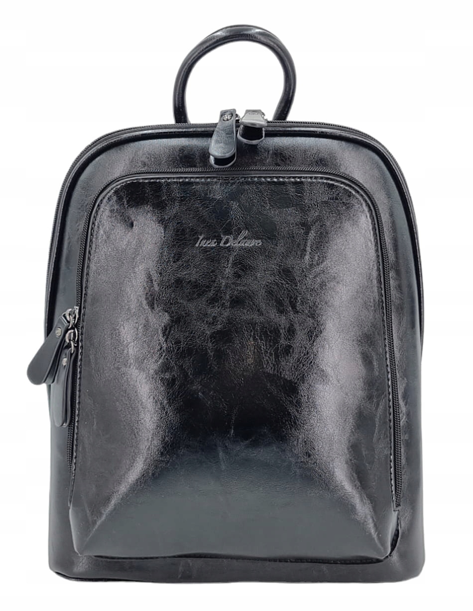 Czarny torbo plecak A4 damski 2w1 INES DELAURE • Cena, Opinie • Plecaki ...