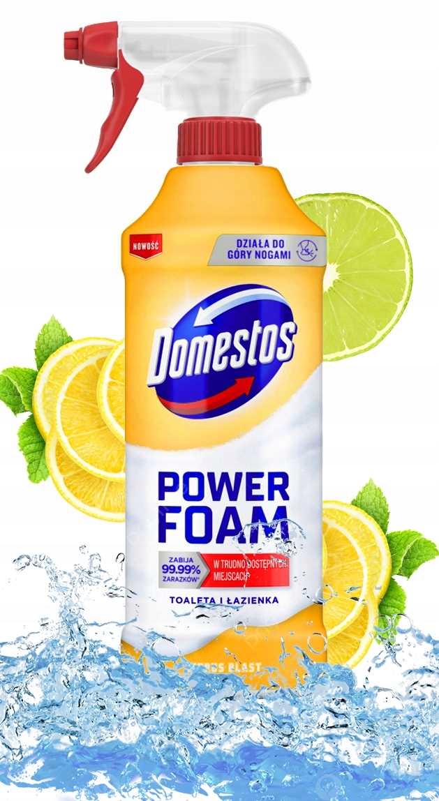 Domestos Power Foam Piana Do Mycia Toalety i Łazienki Citrus Blast 435ml (5906142941865) • Cena ...