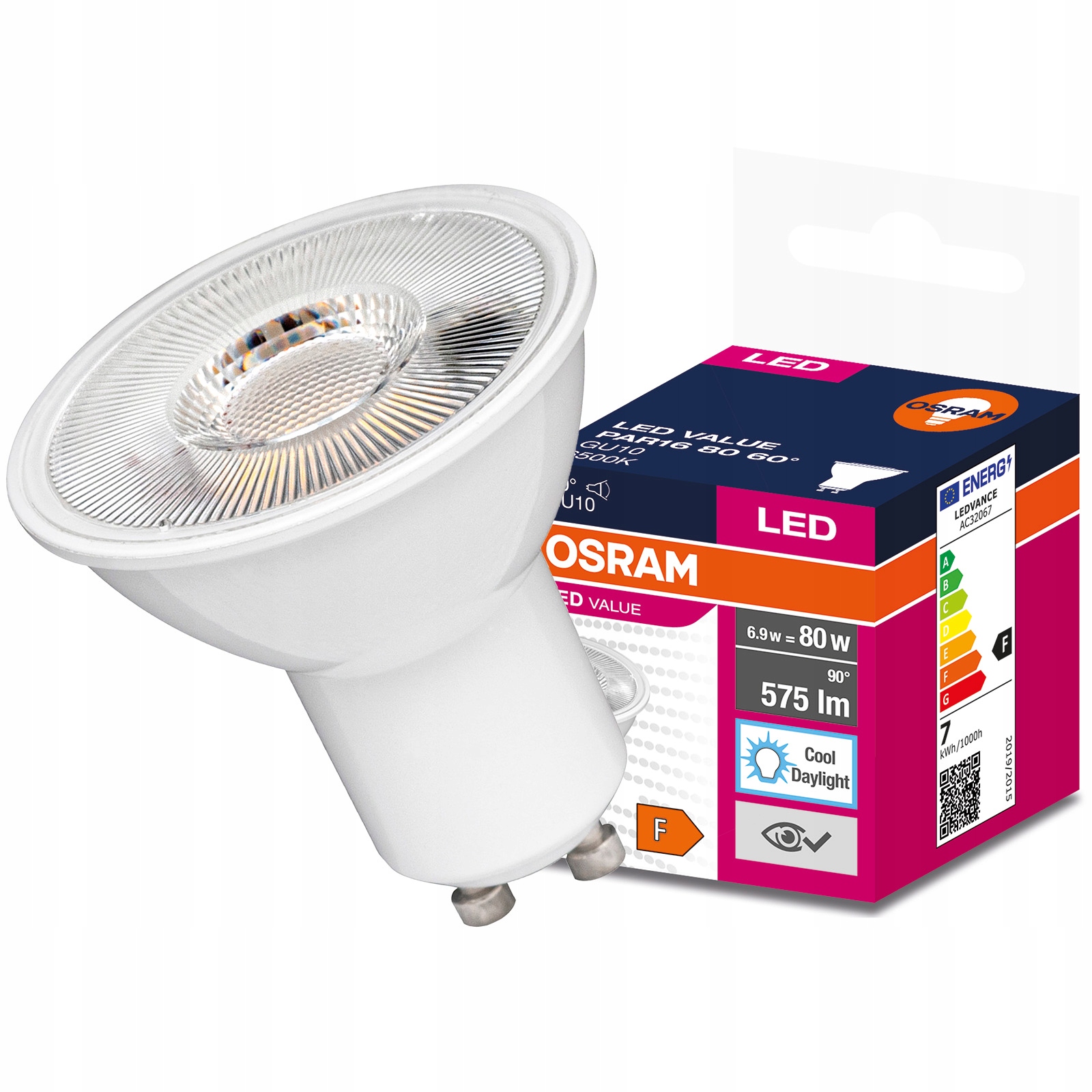 Żarówka LED GU10 6,9W = 80W 575lm 6500K 60° OSRAM (4058075599321 ...