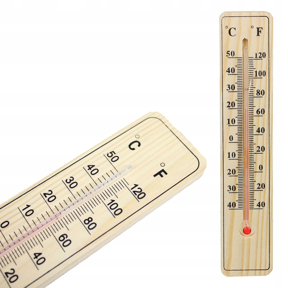 TERMOMETR POKOJOWY DREWNIANY DUŻY 20CM WEWN/ZEWN - Sklep, Opinie, Cena ...