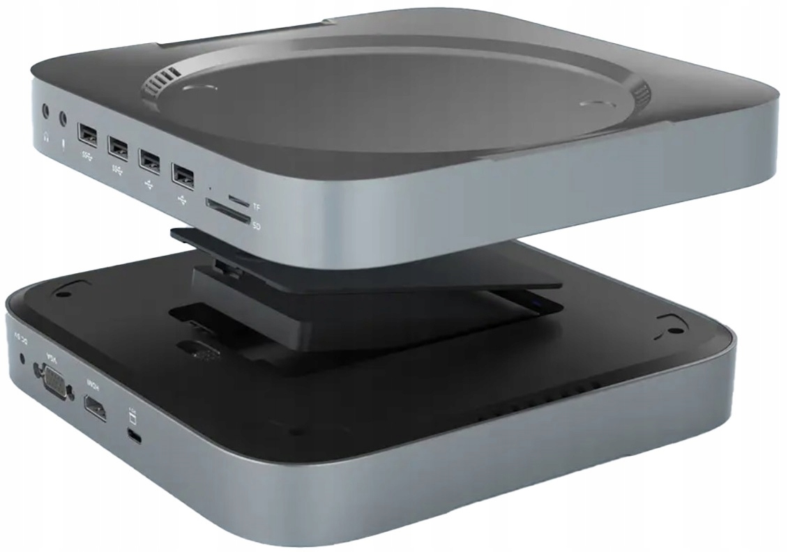 HUB Adaptér 12v1 HDMI 4k USB-C SSD USB 3.0 Jack 3,5mm VGA SD/TF pro Mac Mini za 1711 Kč - Allegro