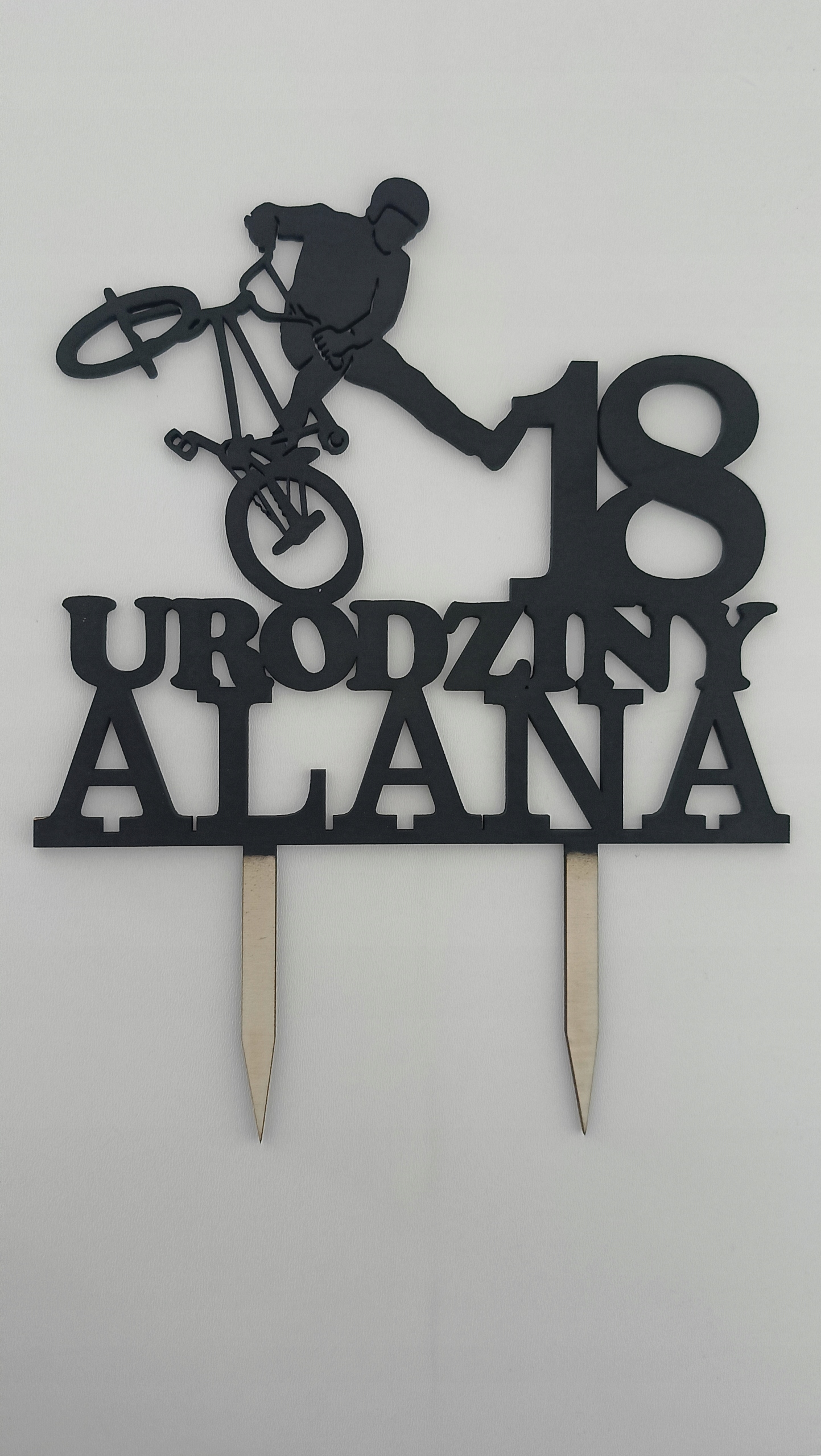 Topper na tort rower wyczynowy, rowerzysta , skatepark topper urodziny ...