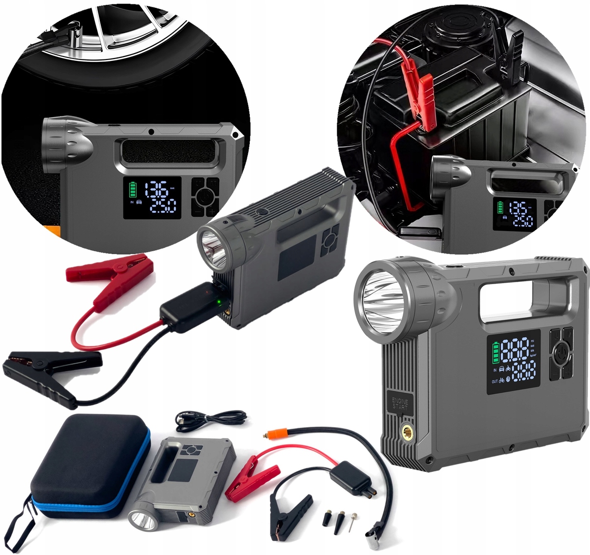 JUMP STARTER KOMPRESOR POWERBANK LATARKA Choetech TC0017 za 949,69 zł z Białystok - Allegro.pl ...