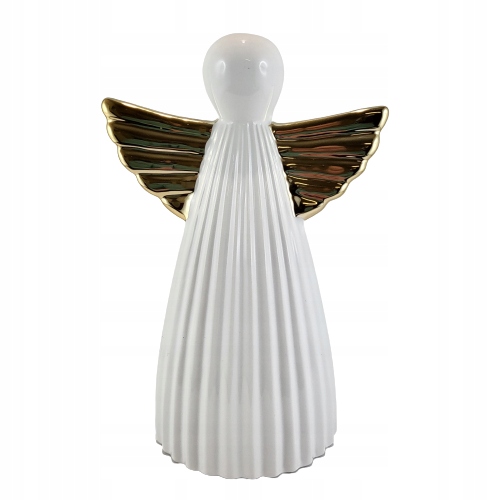 Figurka ceramiczna biało-złoty anioł • Cena, Opinie - Allegro