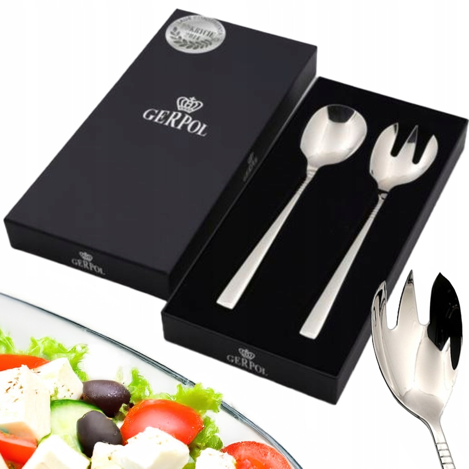 GERPOL ZESTAW 2 SZTUĆCE DO SAŁATY POŁYSK ŁYŻKA I WIDELEC APOLLO ...