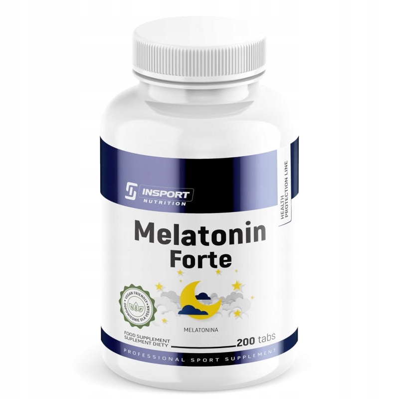 INSPORT MELATONIN FORTE 5MG 200T MELATONINA LEPSZY SEN REGENERACJA ...