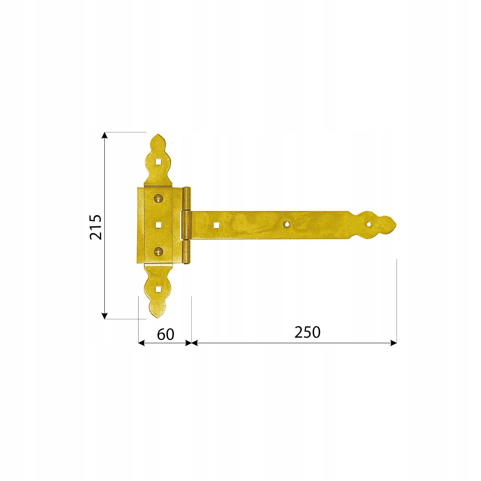 Zawias bramkowy ozdobny z nakładką - ZBNO 250x60x215x2,5 - DOMAX | Sklep EMPIK.COM