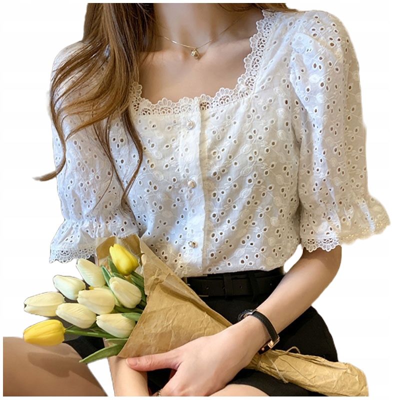 Bluzka krótki rękaw fason klasyczny rozmiar S • Cena, Opinie - Allegro