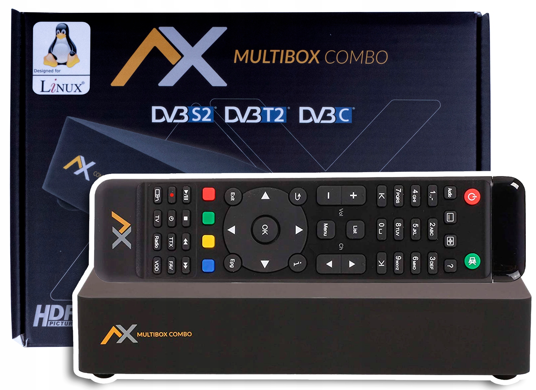 Dekoder DVB-C, DVB-S, DVB-S2, DVB-T, DVB-T2 AX TECHNOLOGY Multibox ...