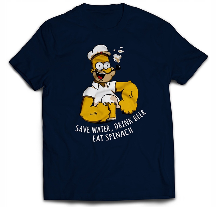 SIMPSON HOMER POPEYE KOSZULKA PREZENT ŚMIESZNE 4XL • Cena, Opinie • T ...