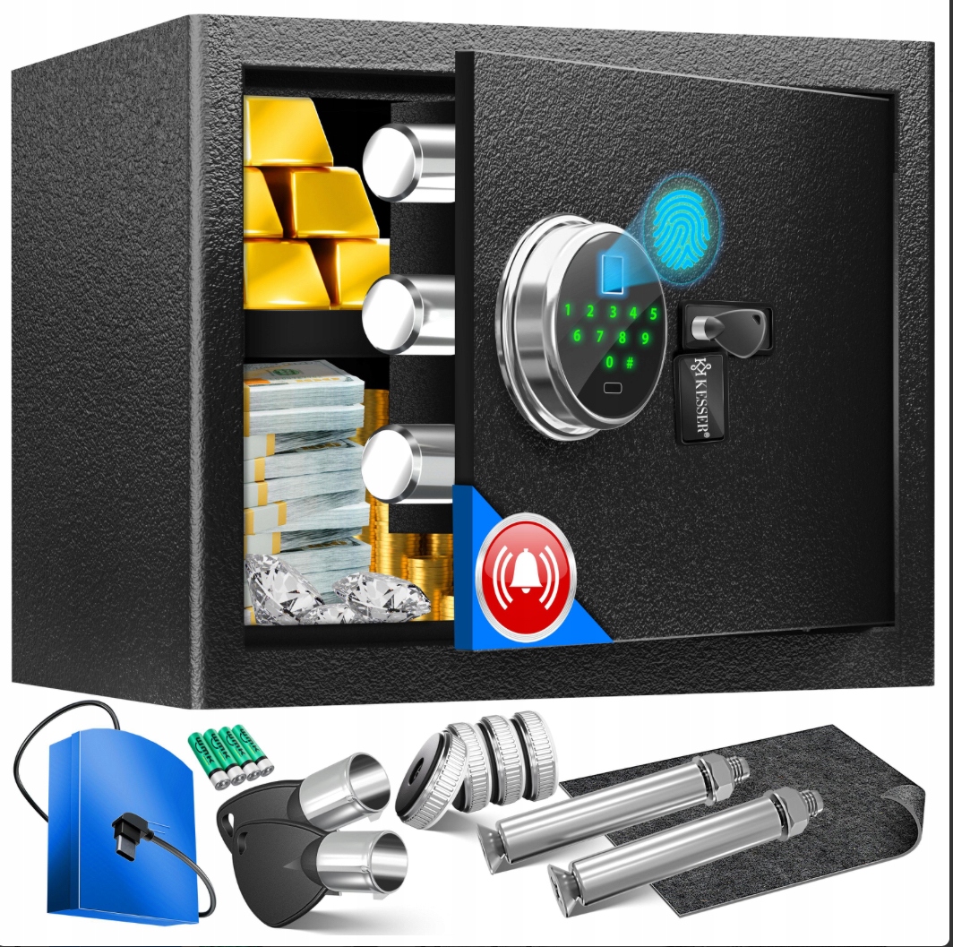 Sejf Elektroniczny Odcisk Palca Zewnętrzna Bateria 3 Bolce ...