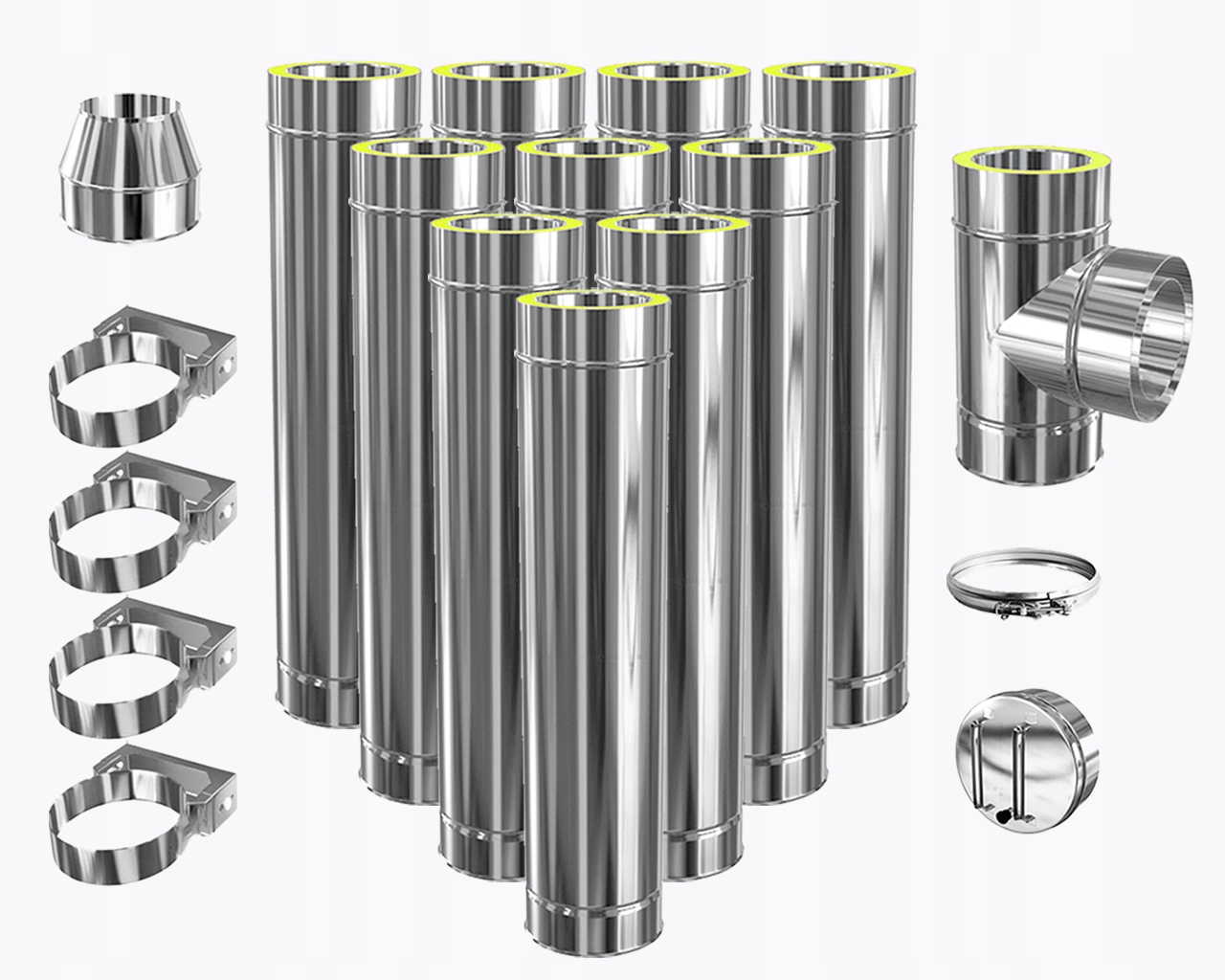 Komin IZOLOWANY fi 150 STALOWY ZEWNĘTRZNY spalinowy wiszący PIEC NA PELLET • Cena, Opinie ...
