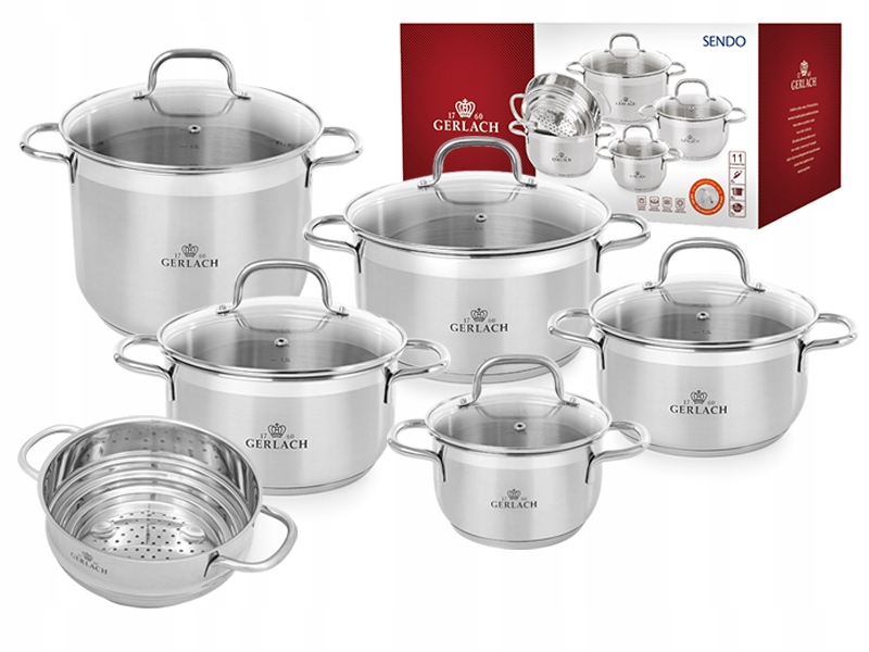 Gerlach zestaw garnki SENDO Komplet garnków 11 el. (317K11) • Cena ...