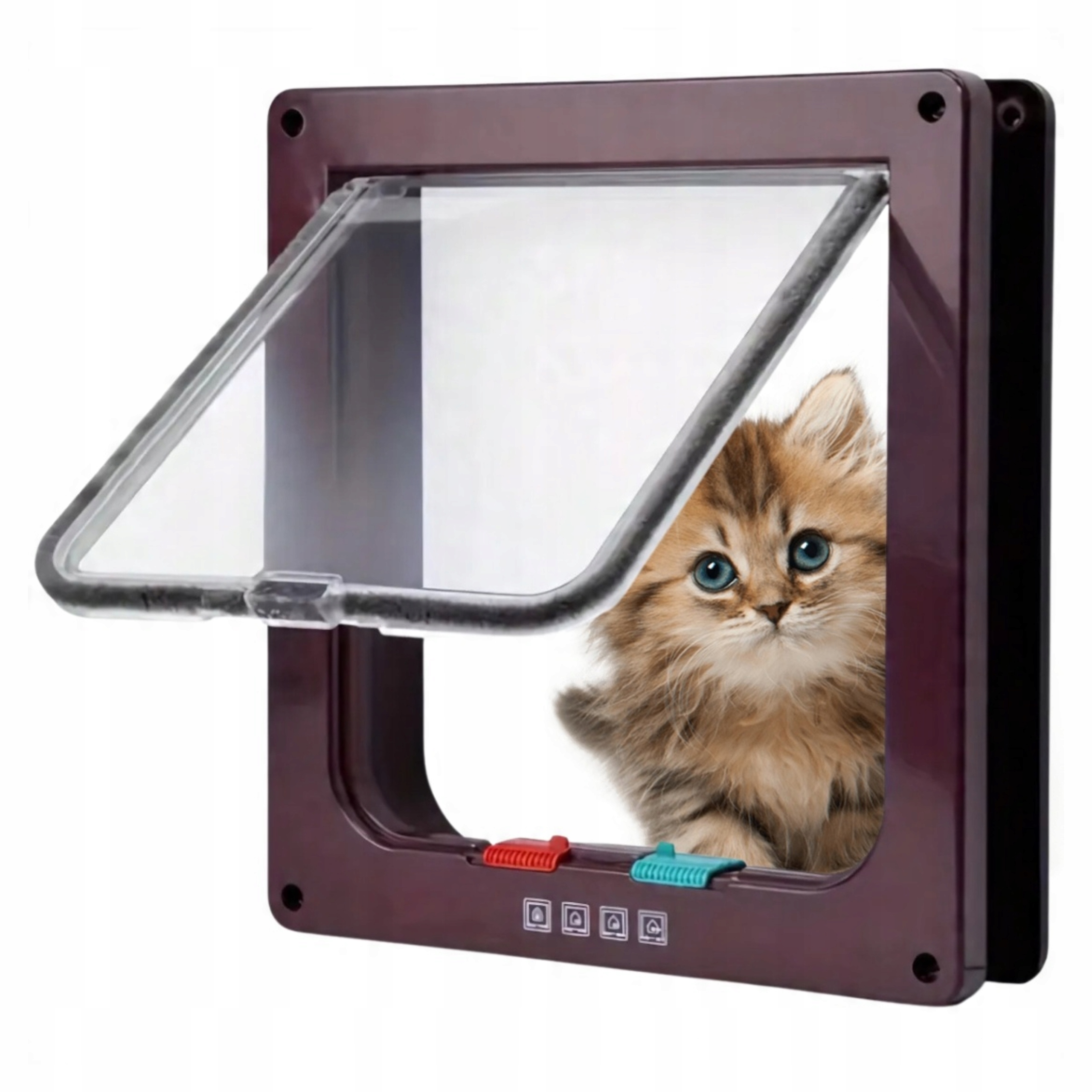 DRZWI Z KLAPĄ 20x19CM DLA PSA KOTA DRZWICZKI WAHADŁOWE 4 SPOSOBY BRĄZ M • Cena, Opinie - Allegro