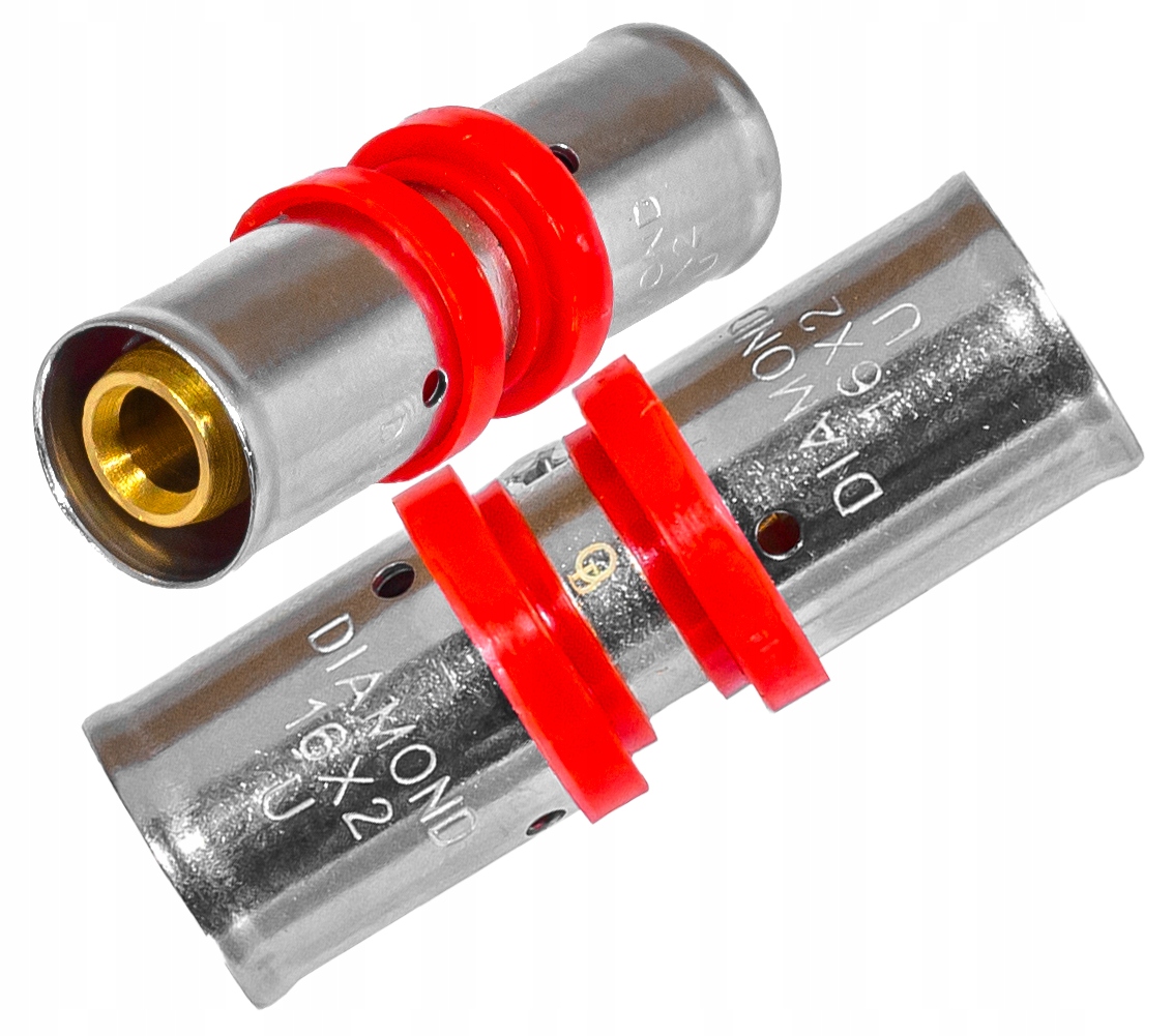 ZŁĄCZKA RÓWNOPRZELOTOWA ZACISK PEX ALUPEX FI 16 mm x 16 mm TYP SZCZĘK ...