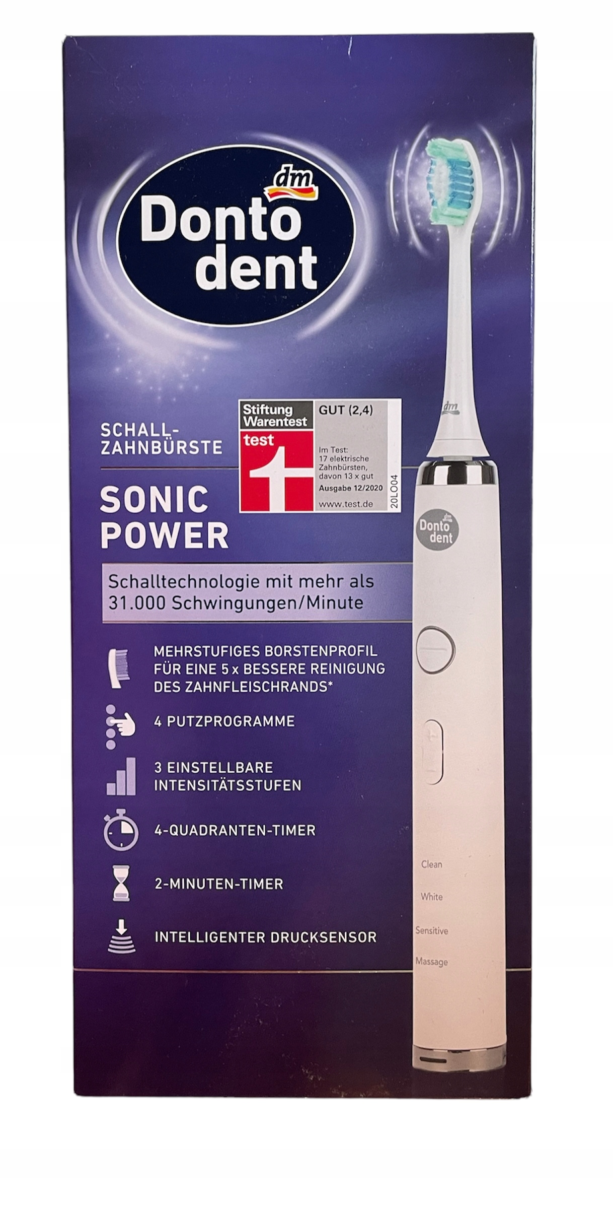 DM DONTODENT sonický kartáček BÍLÝ K1676DM za 1083.00CZK - Allegro