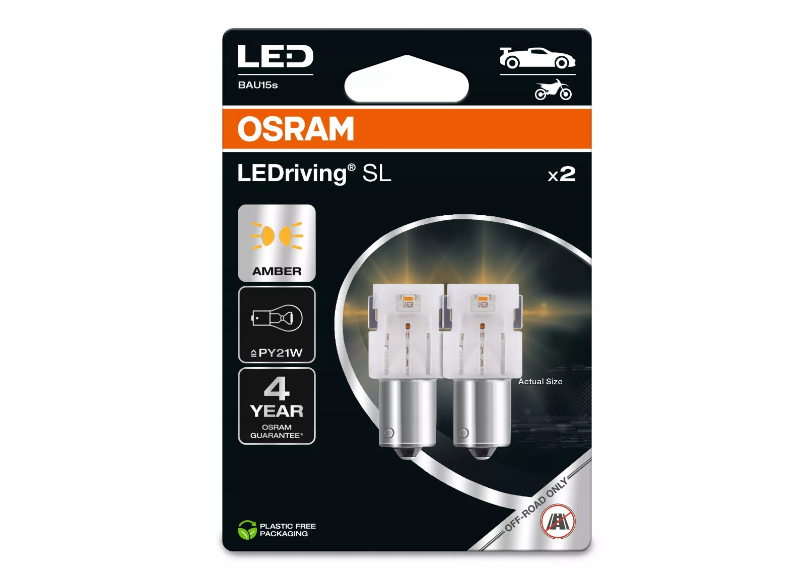 OSRAM LED autožárovky LEDriving SL PY21W, BAU15s oranžová za 545 Kč - Allegro