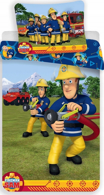 POŚCIEL 140x200 STRAŻAK SAM WÓZ STRAŻACKI FIREMAN POSCIEL BAWEŁNIANA ...