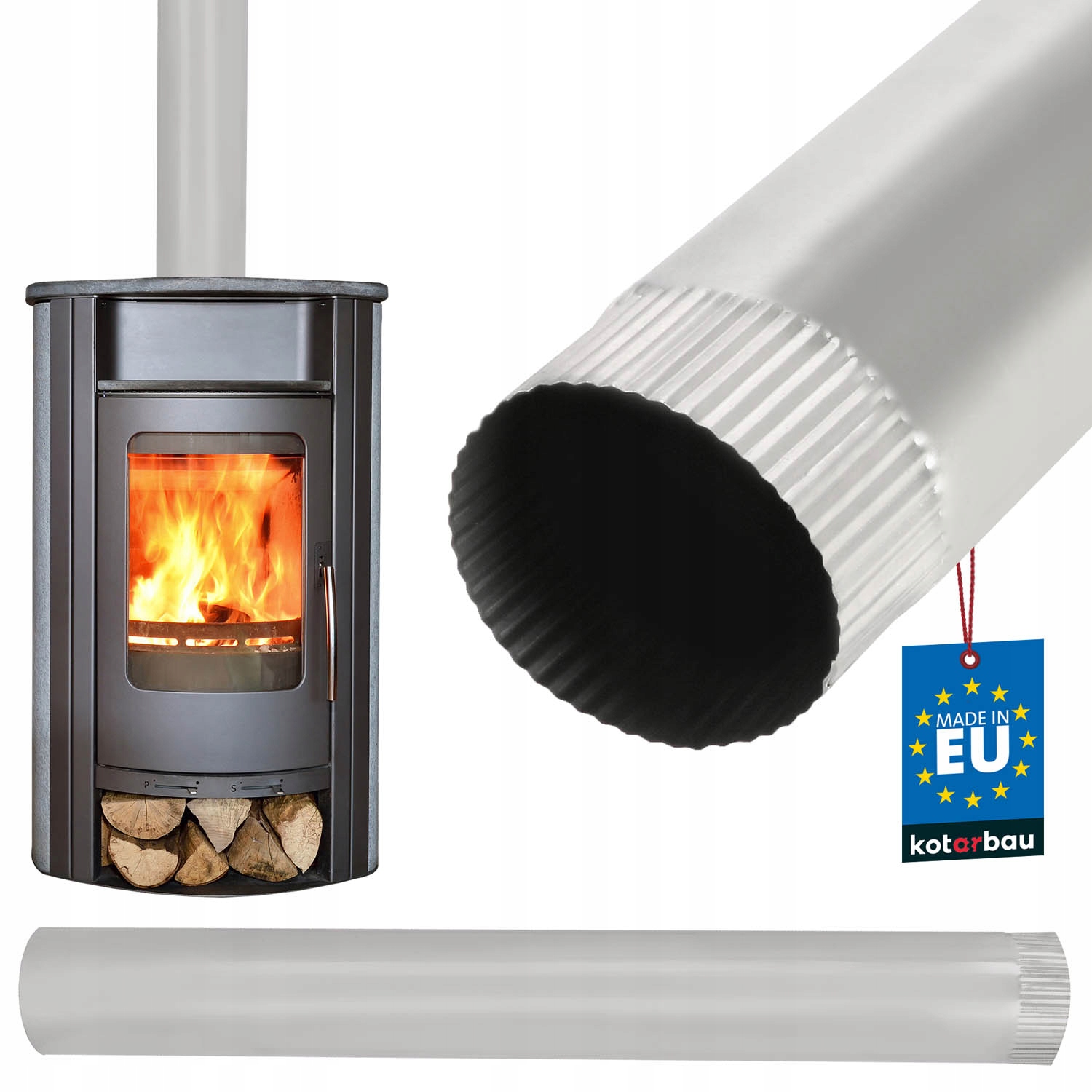 RURA DYMNA PIECOWA KOMINOWA Ø130 mm KOZA PIECA PIECYKA KOMINKA ŻAROODPORNA (5904994042419 ...