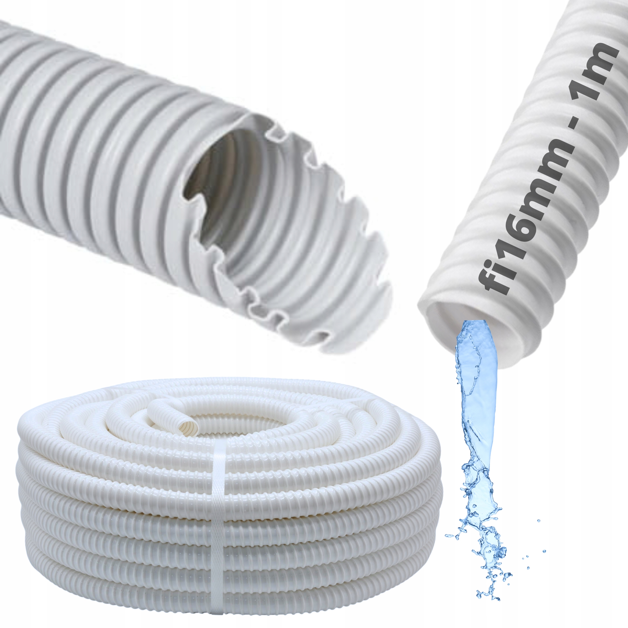 Hadice pro SKROPLIN 16mm trubka flexibilní kabel 1m za 37 Kč - Allegro