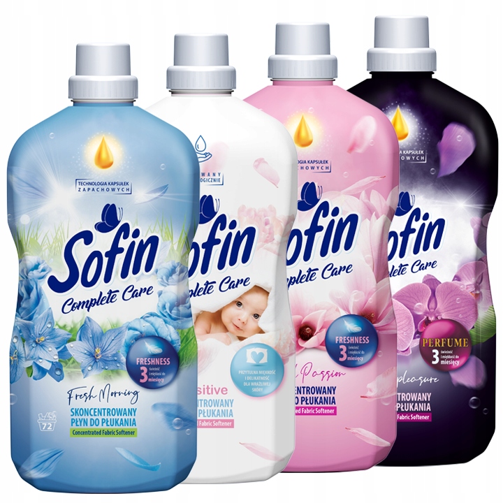 Sofin płyn do płukania 4 x 1,8l (Sensitive, Morning, Pasion, Pleasure) (5905965705432) • Cena ...