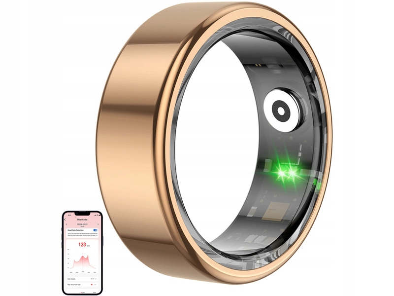 SMARTRING COLMI R02 18.9MM SMART RING ROZ. 9 IP68 MONITOR SNU ZŁOTY ...