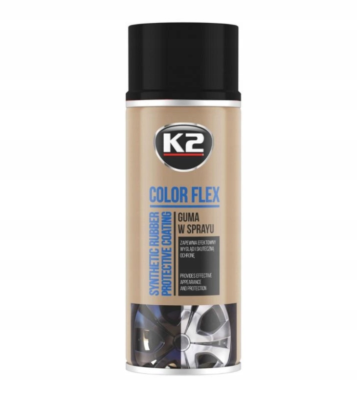 Guma w sprayu K2 Color Flex czarny połysk 400 ml 5906534013651 za 43 ...