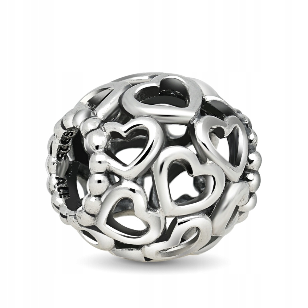 Prívesok Pandora s prelamovanými srdiečkami, strieborný - Allegro