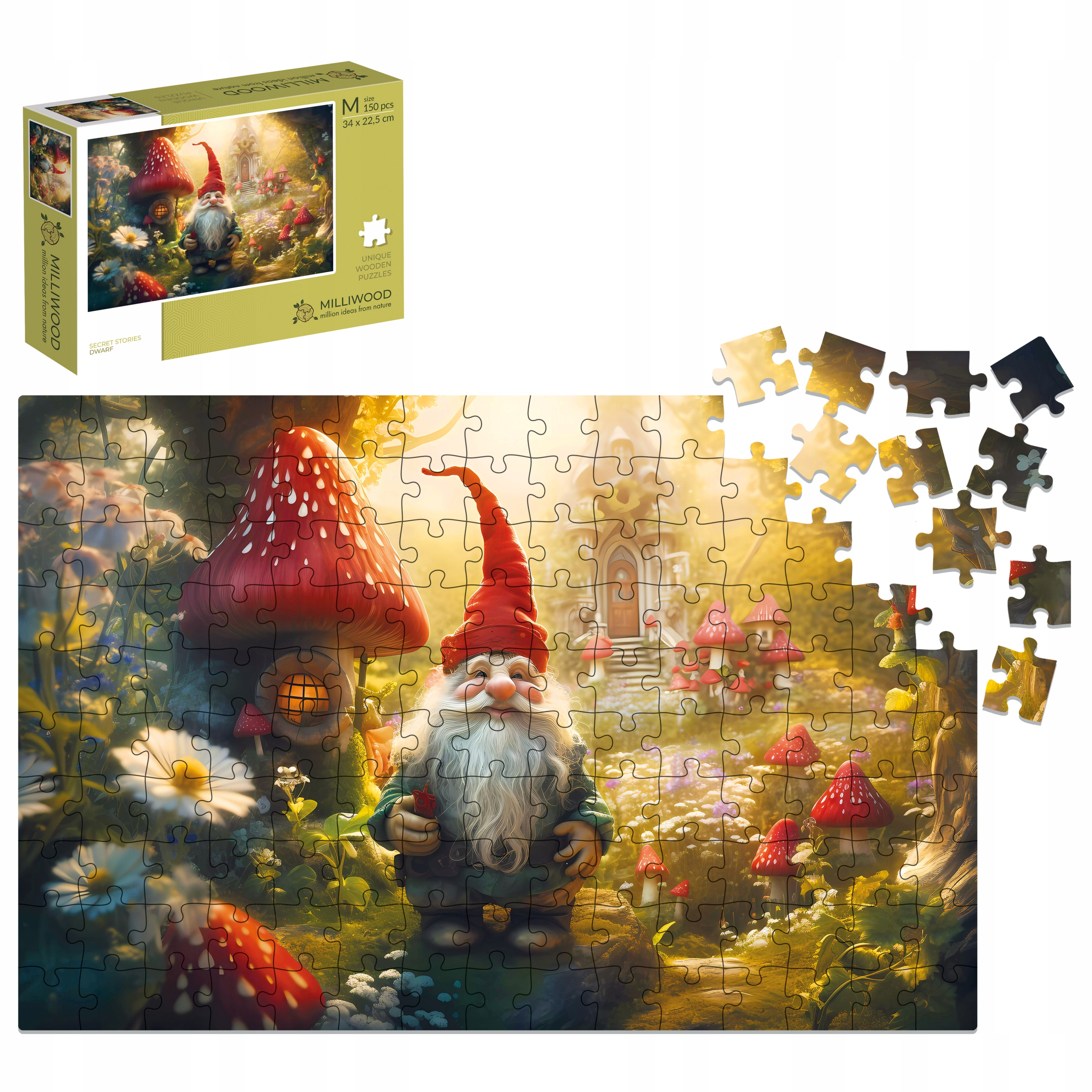 Drewniane Puzzle Milliwood Puzzle Drewniane 150 Elementów Dwarf ...