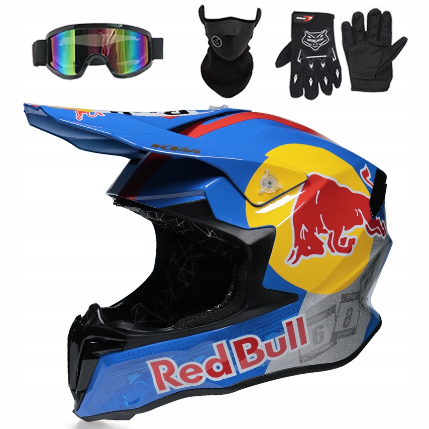 Motokrosová helma RED BULL pro dospělé, cross dámská/pánská, velikost M ...