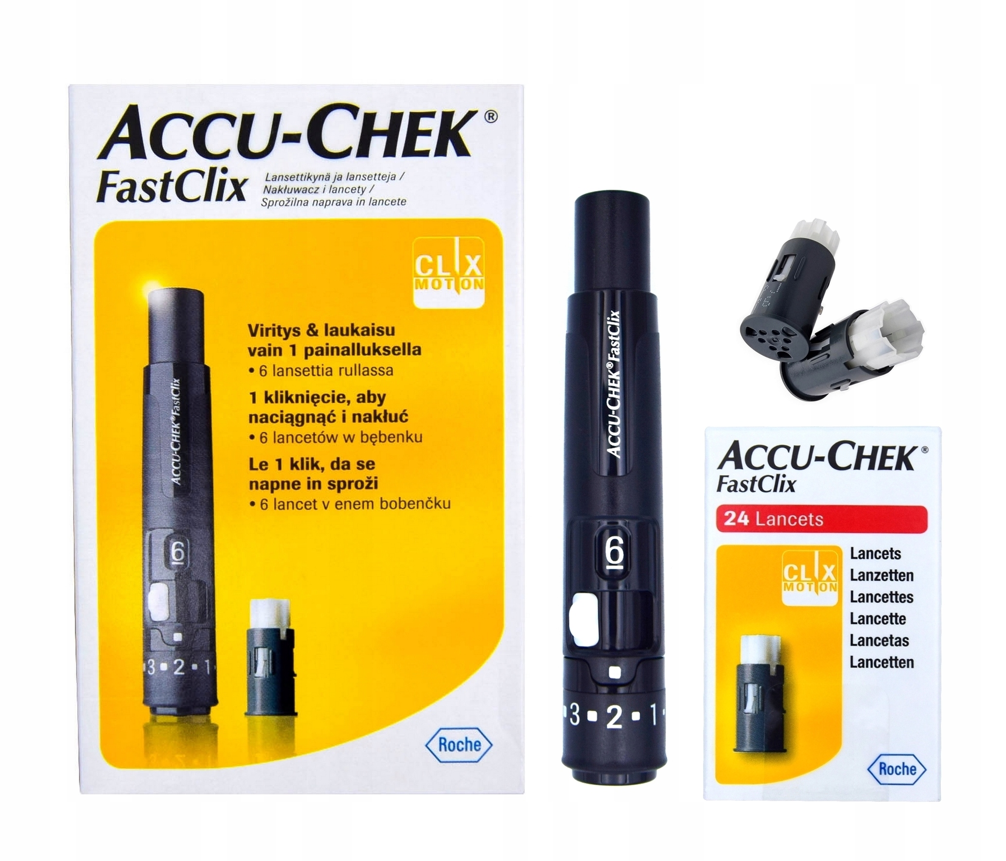 NAKŁUWACZ ACCU-CHEK FAST CLIX + 42 LANCETY (7 BĘBENKÓW) - ZESTAW ...