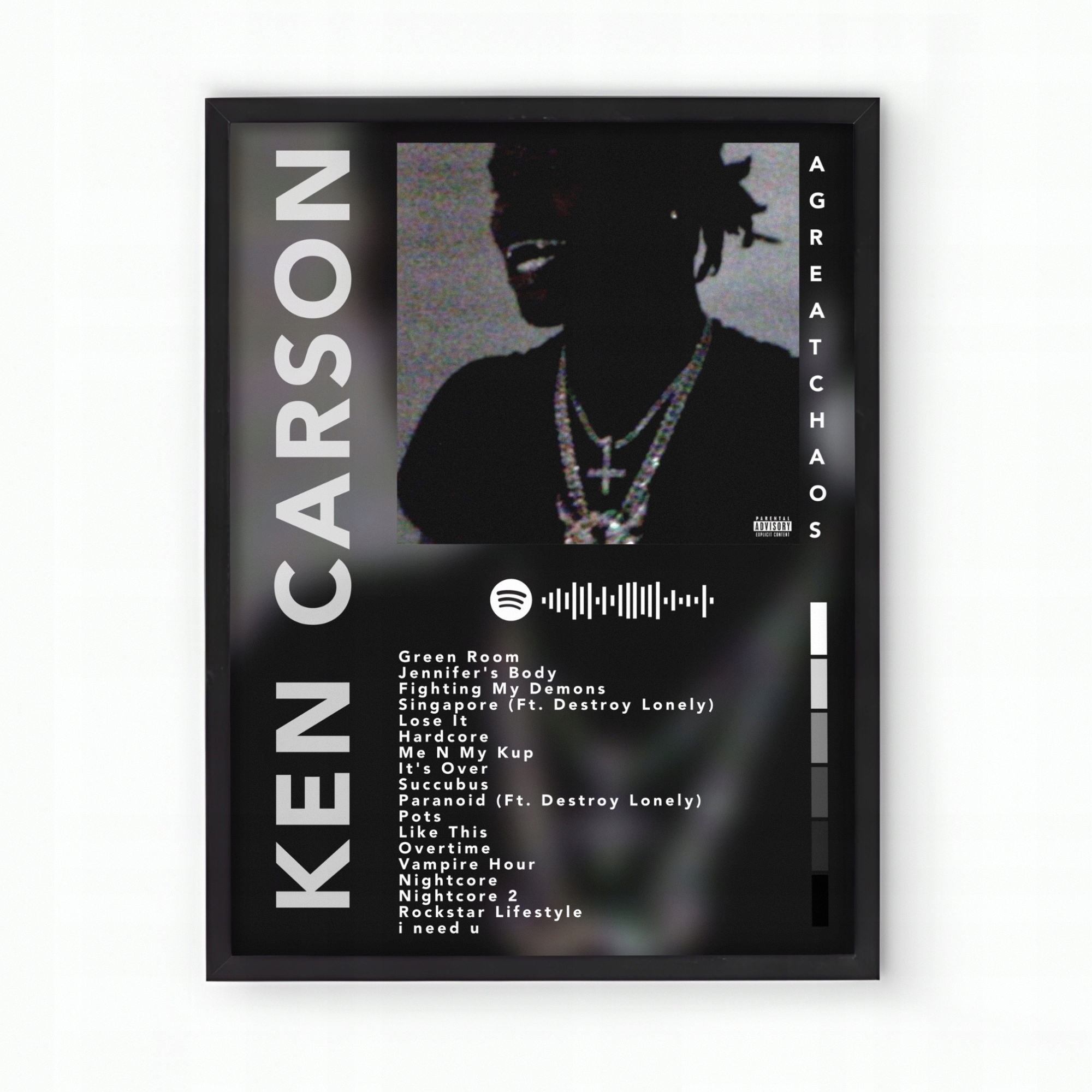 Plakat w Ramce Album Ken Carson A Great Chaos 30x40 cm Pomysł Na ...