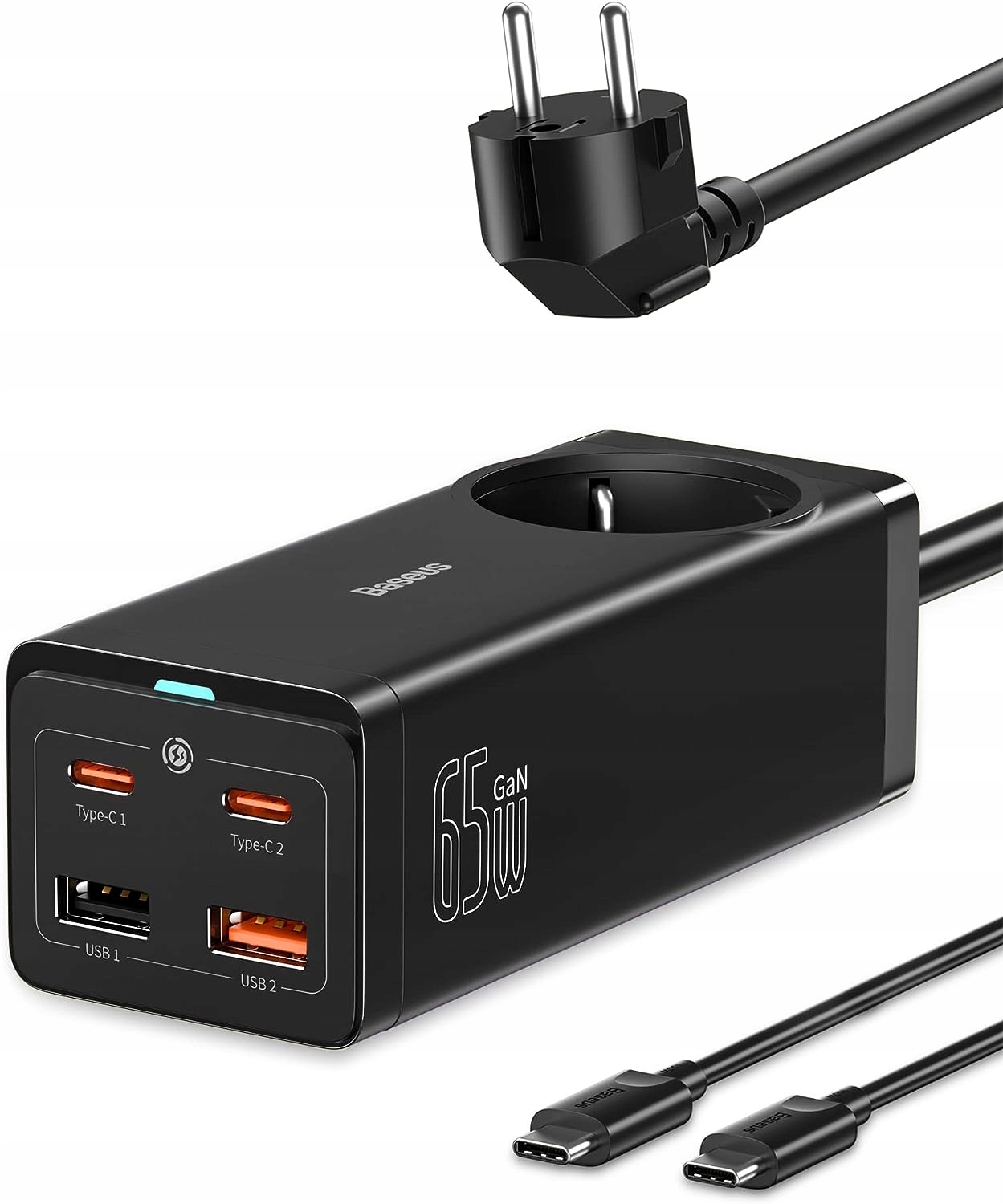 BASEUS ŁADOWARKA LISTWA ZASILAJĄCA ZASILACZ AC 230V 4x USB USB-C PD 65W ...