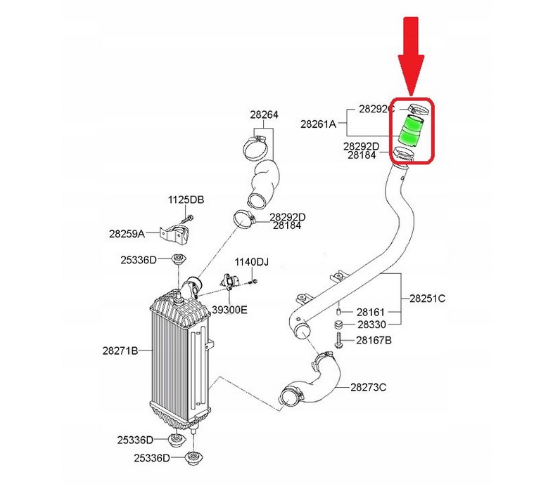 PRZEWÓD RURA TURBO INTERCOOLERA WĄŻ TURBINY HYUNDAI KIA 1.4 1.6 1.7 ...