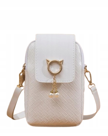 TOREBKA MAŁA BIAŁA Z PASKIEM Z PEREŁKAMI ŻTC • Cena, Opinie • Klasyczne ...