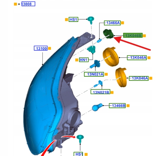 ЗАГЛУШКА ПРОБКА ФАР FORD FOCUS 2007- 11- 1521201 _ 8M51-13K046-BA Фото ...