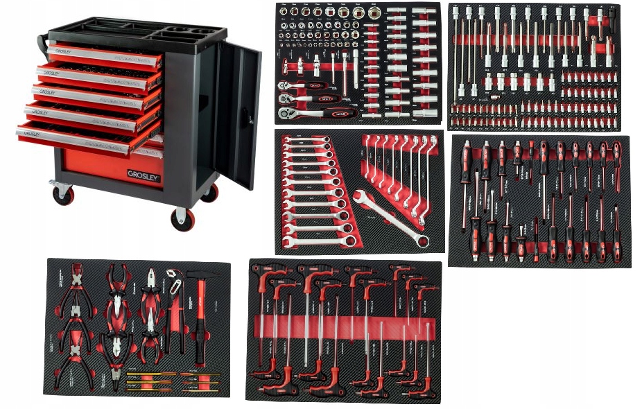 GROSLEY Wózek warsztatowy 7 szuflad SZAFKA GR49002 5903003153160 za ...