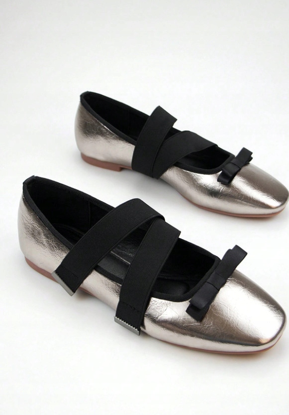 SHEIN BALERINY POŁYSK KOKARDY ZM6 LT7__42 • Cena, Opinie • Baleriny ...