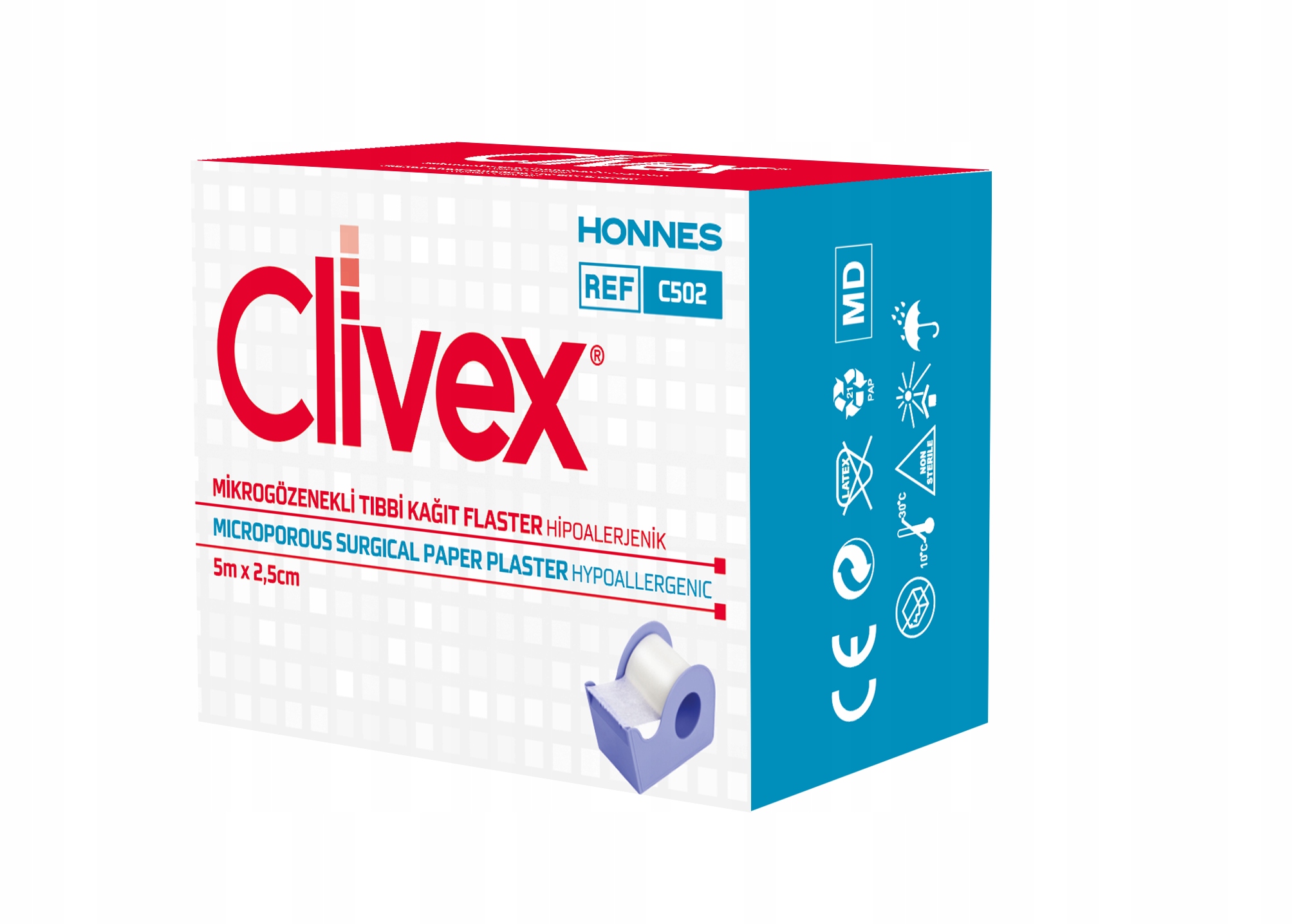 CLIVEX PLASTER PRZYLEPIEC MICROPORE 5m x 2,5cm • Cena, Opinie - Allegro
