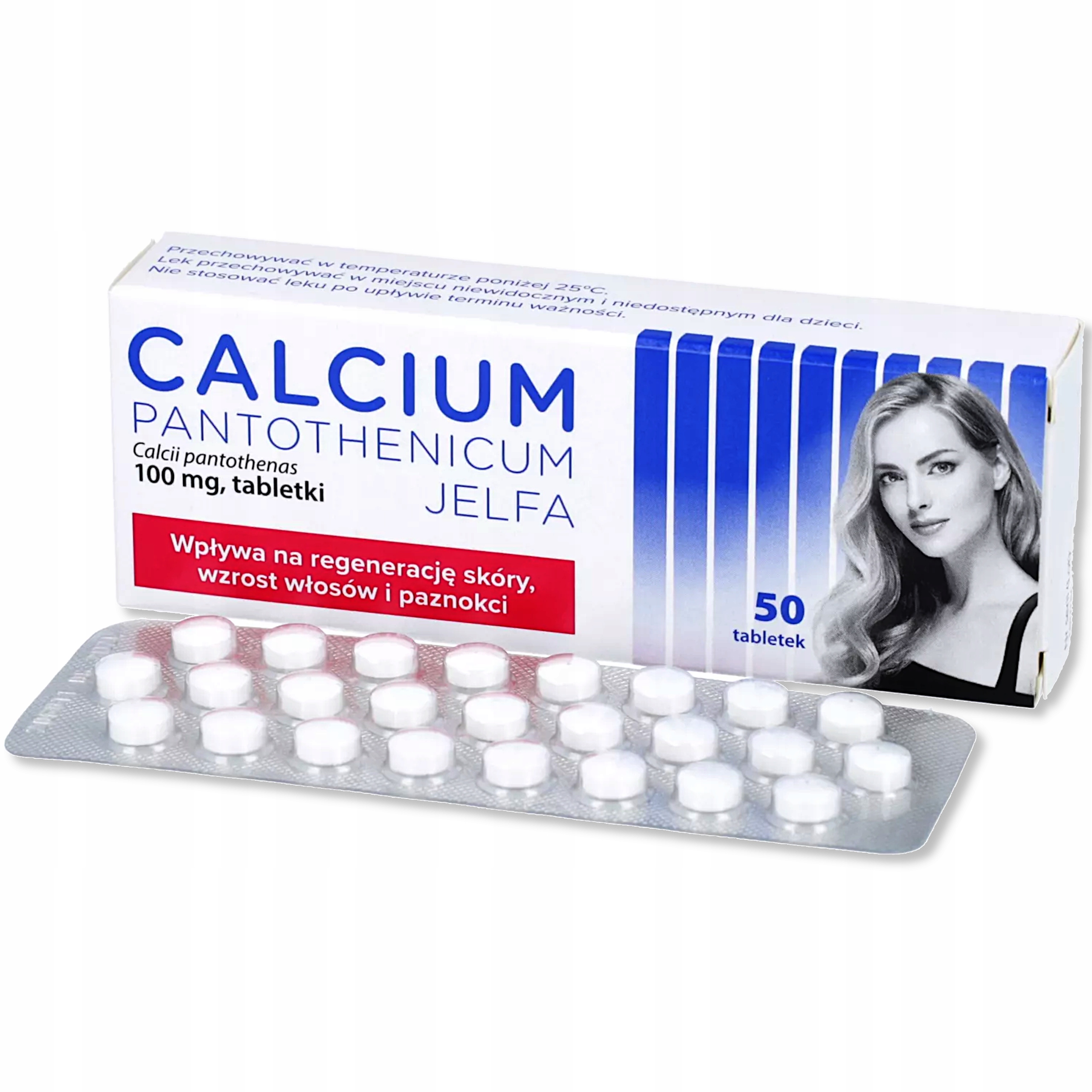 Calcium Pantothenicum Jelfa 100 mg, 50 tabletek (5909990107513) • Cena ...