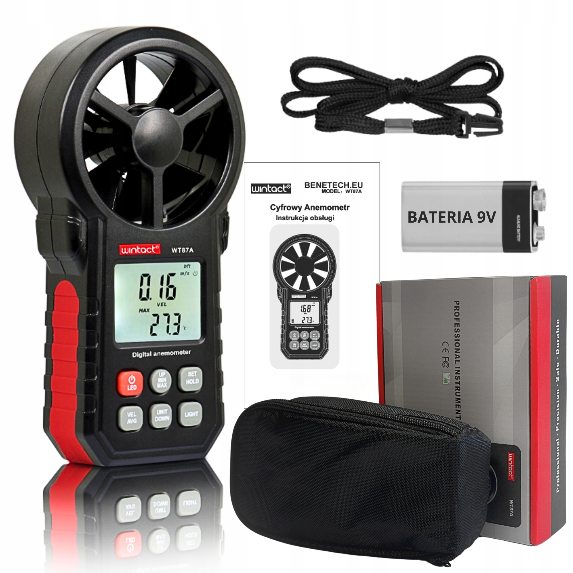 ANEMOMETR VĚTROMĚR MĚŘIČ VĚTRU PRO KLIMATIZACI VENTILACE VENKOVNÍ za ...