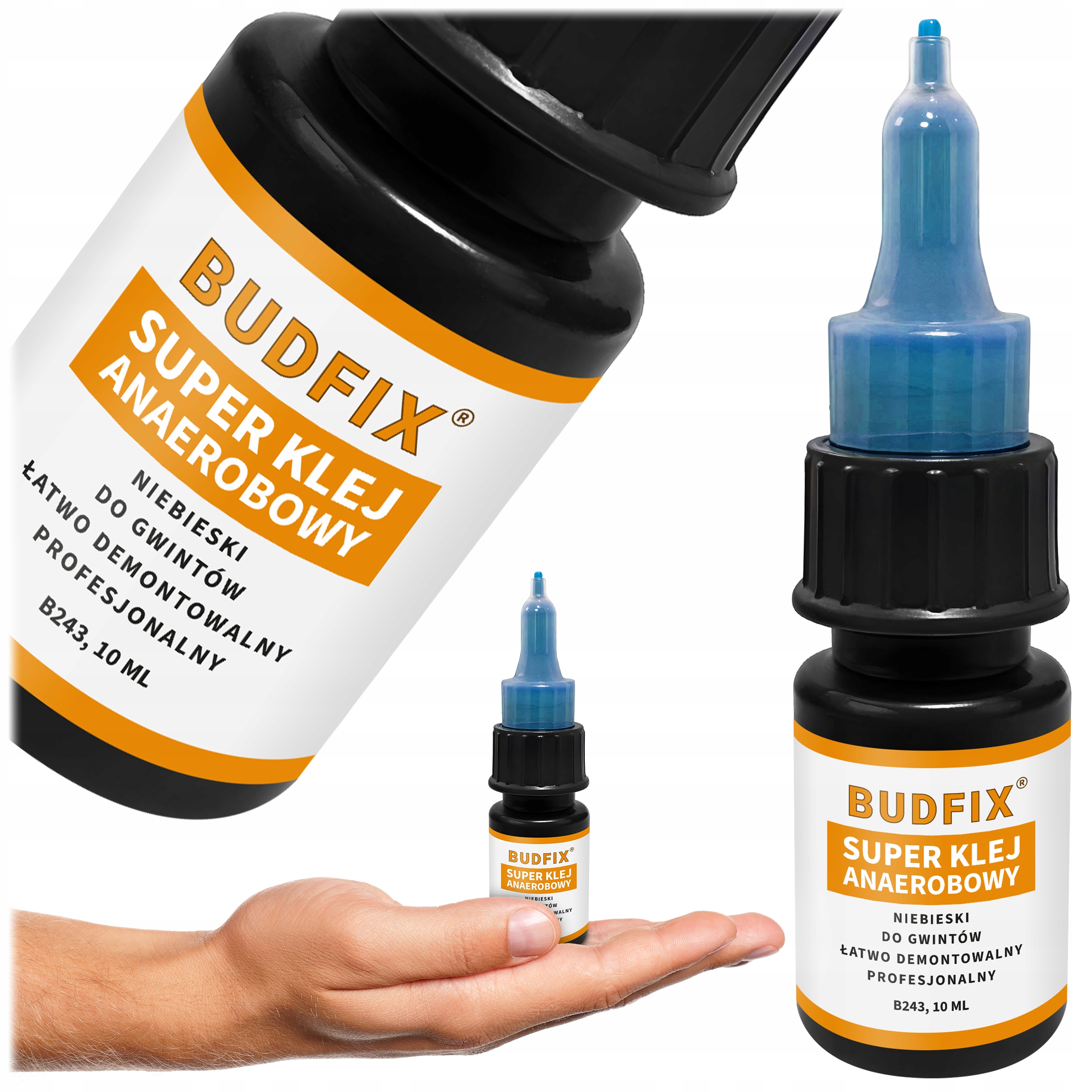 KLEJ DO GWINTÓW NIEBIESKI 243 OLEJOODPORNY środek do śrub 10ml ...