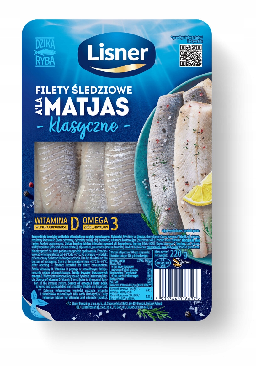 Lisner Sleď atlantský filety ala Matjes klasické 220 g, (5900344016697 ...